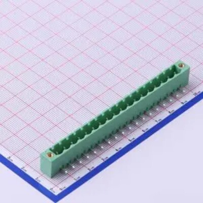 WJ2EDGRM-5.08-18P 插拔式5.08mm接线端子1x18P 弯插螺丝固定绿色