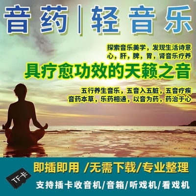 五音养生经典轻音乐随身碟舒缓心情中医助眠古琴琵琶笛子高音质MP