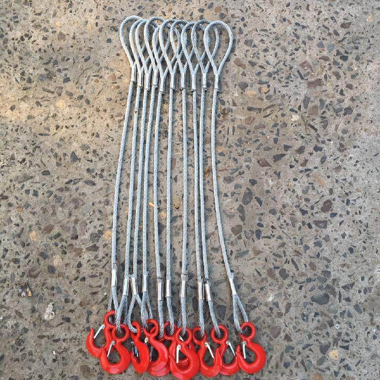 订制不锈钢丝绳吊环吊索具 手编钢丝绳索双环吊具 穿插压制钢丝绳