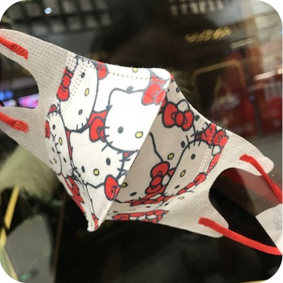 夏季薄款防晒3d立体一次性口罩儿童大人儿童女可爱卡通kt猫高颜值