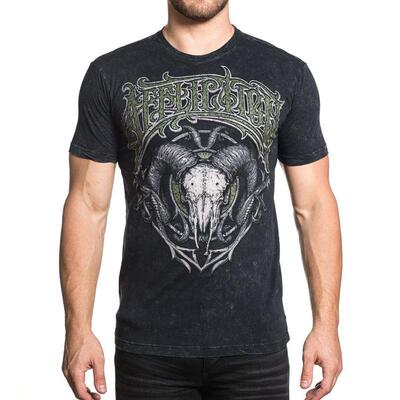 affliction男士印花做旧短袖T恤