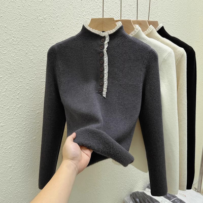 毛衣女2025新款冬季半高领针织衫