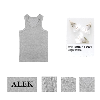 Aleksandre棉宝字母刺绣休闲背心