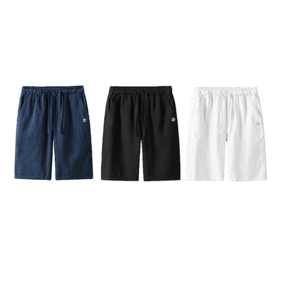 Aleksandre棉宝”棉麻“艾德莱斯刺绣薄款短裤