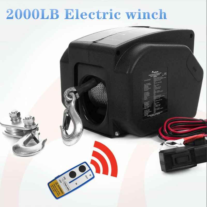 12V 2000 lbs wireless Electric winch for marine use 12v_虎窝淘
