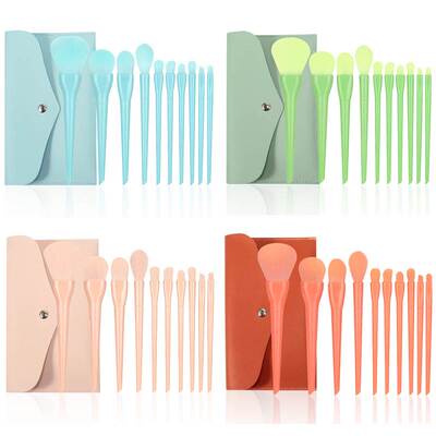 Candy color 10 makeup brush suit fiber hair powder brush