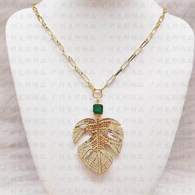 [New] Shi Jia 1:1 Tropical Summer Leaf Pendant Necklace