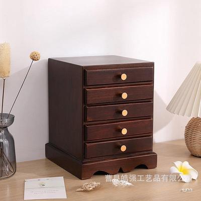 Creative Wooden Desktop Storage Box Drawer Type Jewelry Box