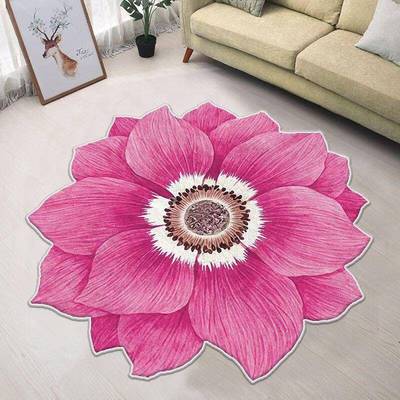 Special-Shaped Flower  Blue Lotus Floor Mat Absorbent
