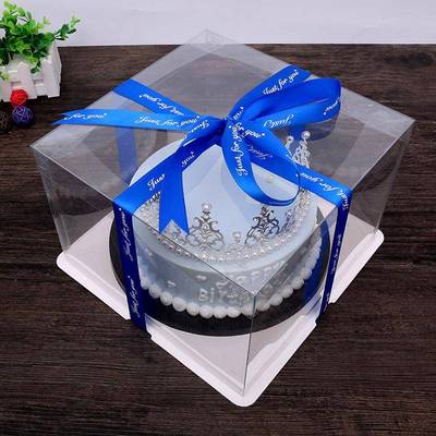 Cake box transparent birthday packaging box single layer