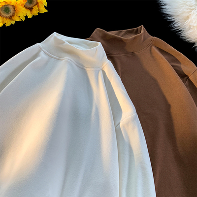 BDLS工作室文艺男女店港风情侣款德绒纯色打底衫保暖冬卫衣男T恤