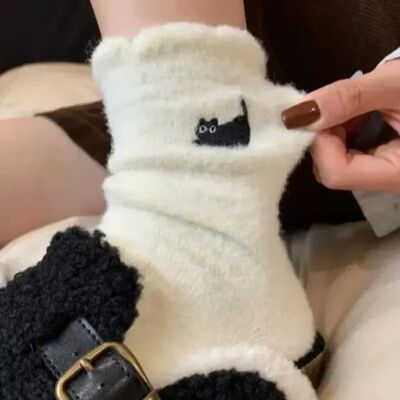 1/2/3pairs Autumn Winter Home Fluffy Socks Thickened Plush W