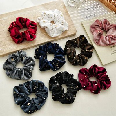 Velvet Star Scrunchies Elastic Hair Band Christmas Headbands