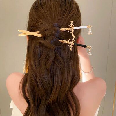 Chinese Style Sword Hairpin For Women Retro Inlaid Ruby Rhin