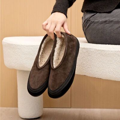 AIYUQI Winter Flat Shoes Women New Fur Lining Warm Women Sno