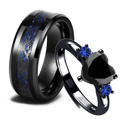 Charm Couple Rings For Men Stainless Steel Celtic Dragon Rin