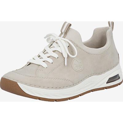 代购rieker女士运动鞋透气柔软轻便缓震圆头系带中跟平跟