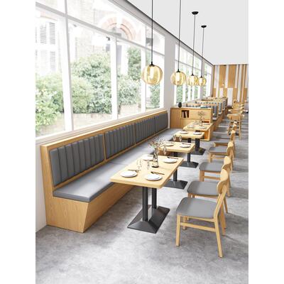 定制英规防火证书BS7176西餐厅餐饮饭店商用餐吧靠墙卡座沙发桌椅