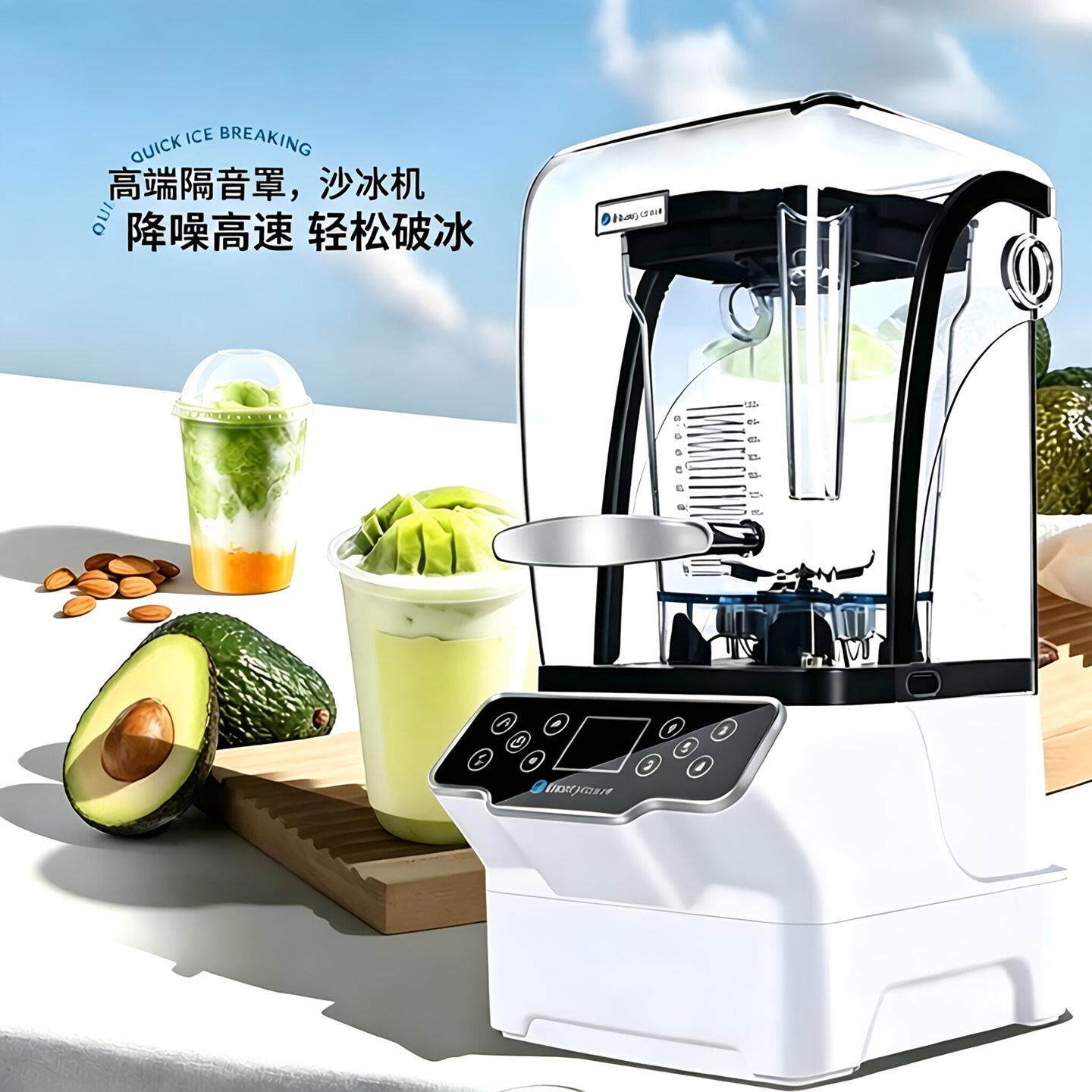 布兰泰冰沙机奶茶店商用低音冰沙机多功能刨冰机刨冰机破壁料理机