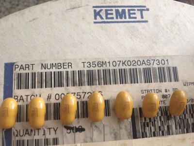 T356M107K020AS7301  钽质电容器 20V100uF 10% 美国KEMET