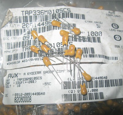 TAP336M010SCS   钽电容器 10volts 33uF 20% 美国AVX