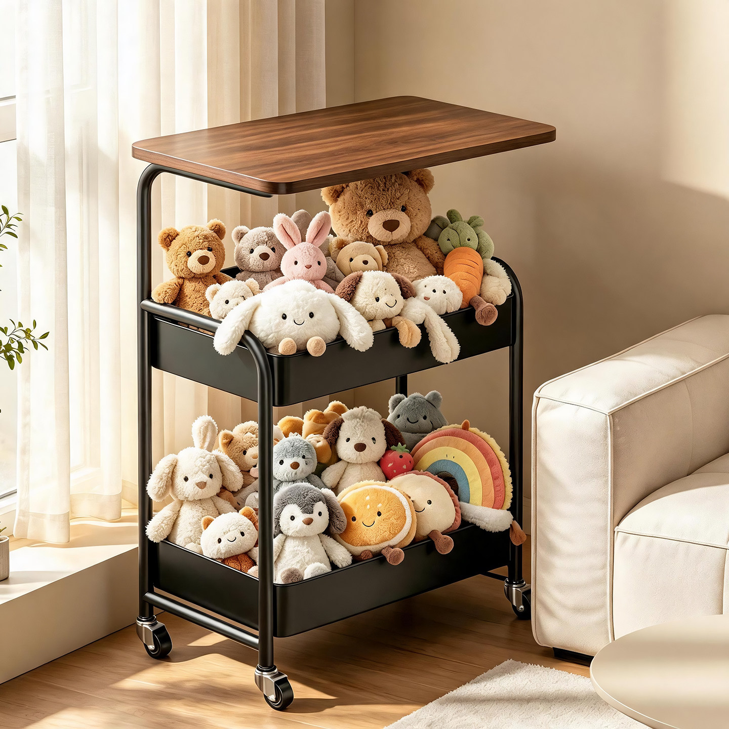 jellycat收纳架可移动玩偶摆放架公仔整理架家用毛绒娃娃置物架子