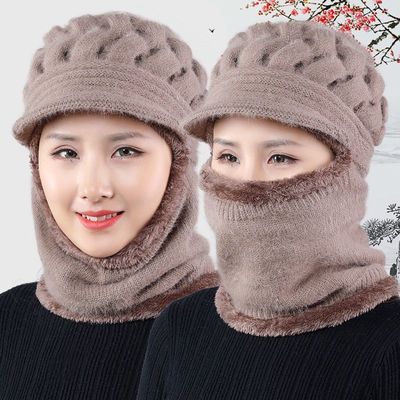 Winter Mom Hat Female Knitted Warm middle-aged person cap