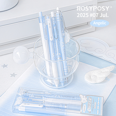 「天使降临！微闪光泽」Rosyposy柔设波点翅膀中性笔黑笔速干顺滑