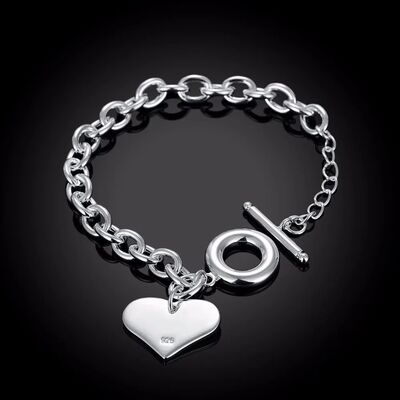 925 Steling Silve Heat Bacelets Fo Women Wedding Souveni