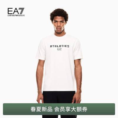 EA7/阿玛尼男士圆领短袖重磅T恤