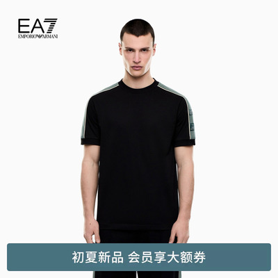 EA7/阿玛尼男士圆领短袖运动T恤