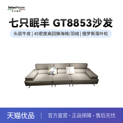 七只眠羊意式简约现代沙发 客厅直排沙发 三人位 GT8853