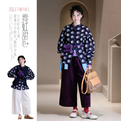 不蔓不枝【未然】印花衬衣长袖上衣开衫纯棉宽松显瘦文艺衬衫春季