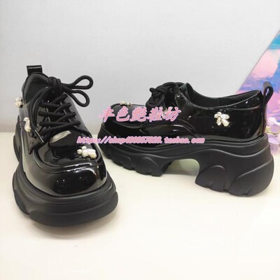 厚底系带舒适乐福鞋女鞋