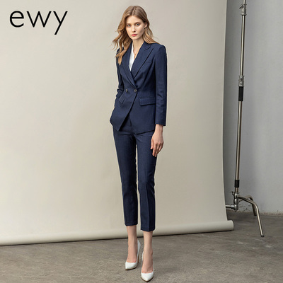 Ewy秋季新款商务正装女西装套装
