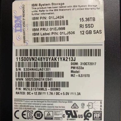 15.36T PM1633A 12G SAS 01EJ998 01LJ424 MZILS15THMLS 测报议价