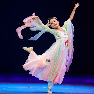 儿童古典舞蹈服演出服春暖意浓中国舞汉唐古风飘逸仙气纱衣艺考服