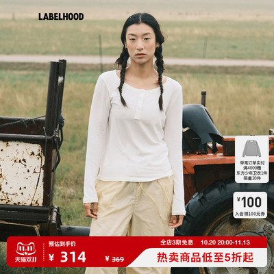 AAADxLABELHOOD圆领套头亨利衫