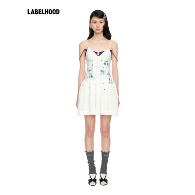 SHUSHUTONG塔克胸衣吊带连衣裙