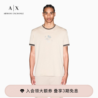 AX/阿玛尼男士圆领短袖正肩T恤