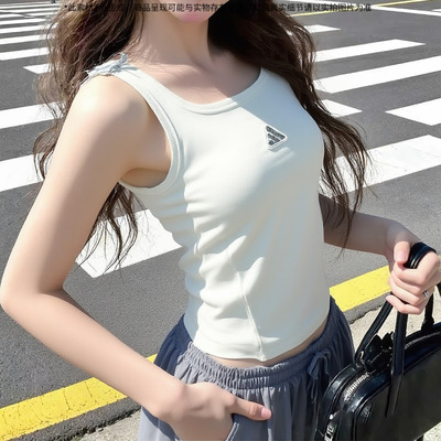 阿迪达斯女装2026夏季新款健身跑步训练透气运动休闲背心KS0043