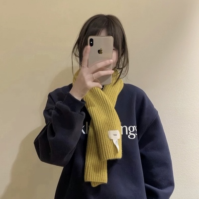 Carrier  Egg韩国小众设计师围巾简约百搭竖条针织女亲肤情侣围脖