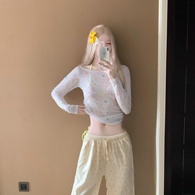 新款纯欲风性感挂脖绑带比基尼女