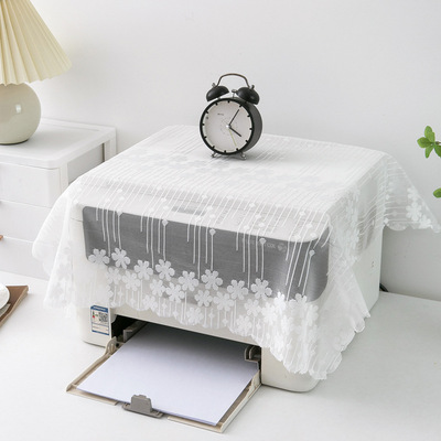 蕾丝家用打印机办公复传真机多用盖巾咖啡机盖布电脑防尘罩遮盖巾