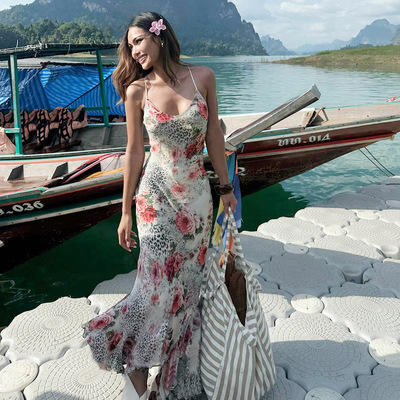 Leopard patterned shoulder strap sexy dress 豹纹肩带连衣裙