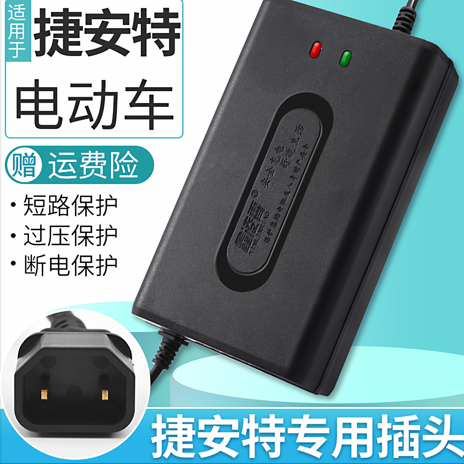 适用捷安特电动车电瓶通用充电器36V48V12AH60V20AH64V72V20AH