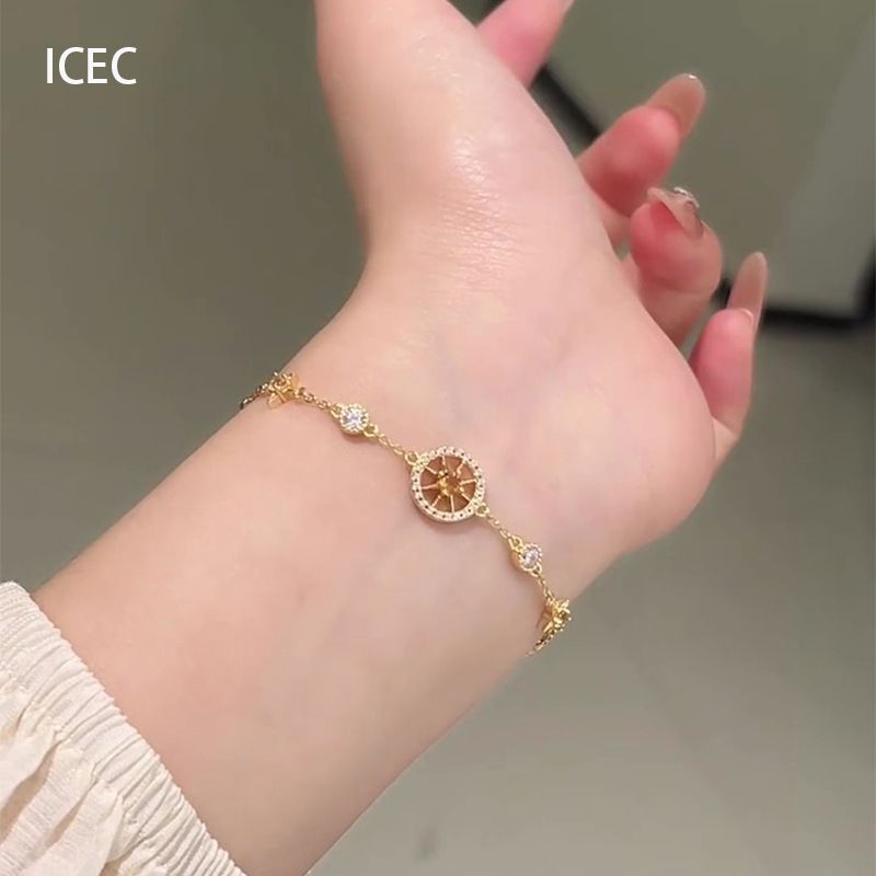 八芒星爆闪复古罗盘手链金色设计精致高级气质手环时尚轻奢百搭
