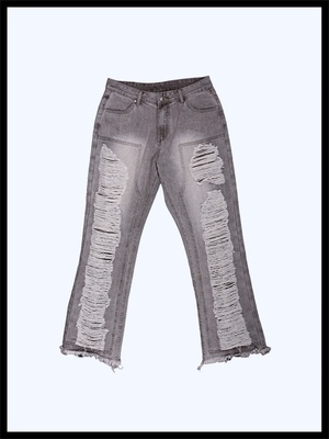 BrokenSword破坏堆叠宽松牛仔裤