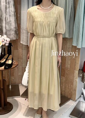 时尚系带连衣裙气质长裙