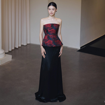 高级定制新中式复古晨袍新娘敬酒服抹胸迎宾订婚礼服奢华套装漫缘